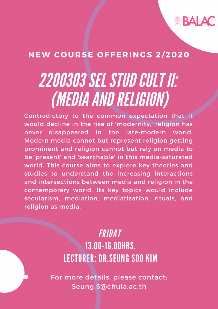 New Class Offerings in Semester 2/2020 – BALAC – Arts Chula